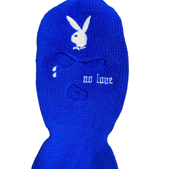 Accessories | Playboy Blue No Love Ski Mask Baddie Balaclava | Poshmark